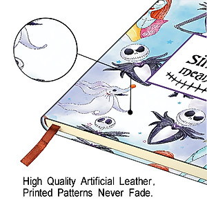 WHLBHG Jack and Sally Inspired Gift Halloween Gifts for Women Girlfriends We’re Simply Meant To Be Leather Notebook Jack and Sally Writing Planner Notebook (Simply Meant To Be)