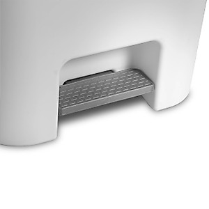 BHCHA 11.9 Gal. StepOn Wastebasket Plastic, White