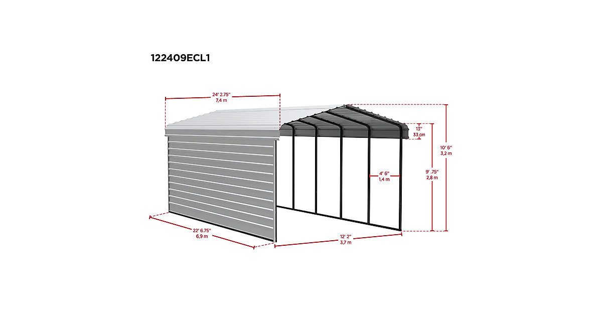 Arrow Carports Steel Carport Kit - Durable & Stylish