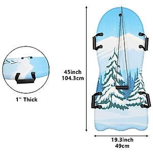 Elevon Premium Foam Snow Sled with Tow Rope and Handles for Kids and Adults, Blue