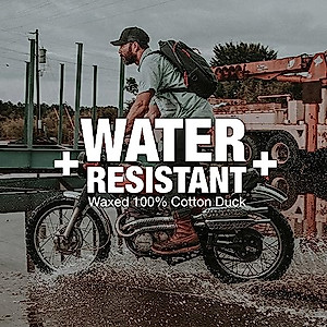 DEFY Bucktown Waxed Canvas Backpack | 23 Liter Utility Backpack For Men | Professional Work Bag w/ 17 Inch Laptop Sleeve | Premium Tech Backpack | Water Repellent Travel & Commuter Pack (Black)