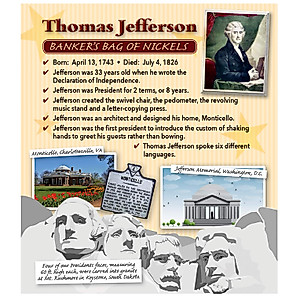 Jefferson Nickel Bankers Bag Beginner Coin Set | Kids Starter Collection | 17 Genuine United States Coins | Canvas Bag- American Coin Treasures