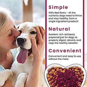 Olewo Original Red Beets for Dogs – Natural Anti Itch for Dogs, Dog Food Topper, Immune, Cleansing, Skin & Coat Support, Dehydrated Whole Food Dog Multivitamin, Fiber for Dogs, 1 lb