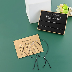 Sunique Zero Fucks Given Morse Code Bracelet Handmade Bead Adjustable String Bracelets Inspirational Jewelry for Women