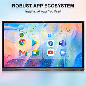 EUNIVON Smart Board, 65'' 4K UHD Interactive Whiteboard, Dual System Interactive Touch Screen Smart Whiteboard, Smartboard for Classroom and Business (Stand Not Included)