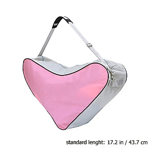LIOOBO Unisex Ice Skate Bag Mesh Cloth Tote Bag Skating Triangle Shoulder Bag for Roller Skates Inline Skates Pink