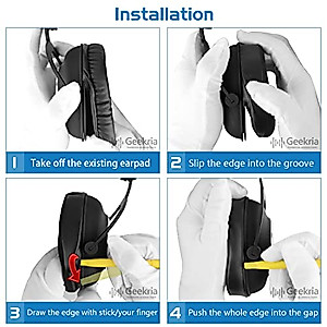 Geekria Sport Cooling Gel Replacement Ear Pads for Logitech G433, G233, GProX2 Headphones Ear Cushions, Headset Earpads, Ear Cups Cover Repair Parts (Black)