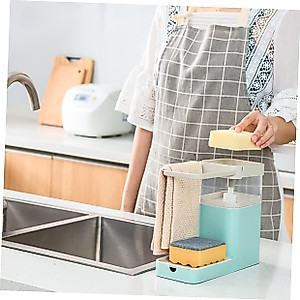 Amosfun 3pcs Shelf Dispenser Soap Pump Towel Hangers Liquid Soap Dispenser Countertop Sponge Holder Sponge Holder for Sink Manual Essence Dispenser Storage Case