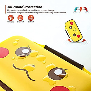 EKUZO Carrying Case for Nintendo Switch and OLED Model,Storage for NS Console and Accessories,20 Game Card Slots Protective Travel Bag (Yellow)