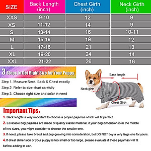 Dog Pajamas Cotton Striped Pup Jumpsuit, Breathable 4 Legs Basic Pjs Shirts for Puppy and Cat, Super Soft Stretchable Dog Jammies Boys Girls (Medium, White Red+Black)