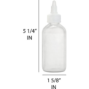 BRIGHTFROM Condiment Squeeze Bottles - 4 OZ Squirt Empty Bottles, Clear Twist Top Cap, Leak Proof - Great for Ketchup, Mustard, Syrup, Sauces, Dressing, Oil, Arts & Crafts, BPA-FREE - Pack of 2