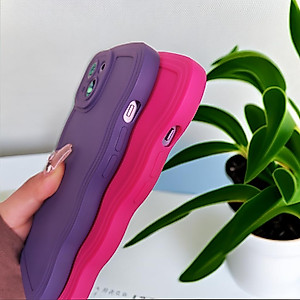 anccer Compatible with iPhone 13 Mini Case - Cute Kawaii Curly Wave Water Ripple Frame Shape Soft Silicone Shockproof Protective Cover in White