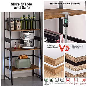 WTZ Bookshelf Book Shelf, Bookcase Storage Shelves Book case, Ladder Shelf for Bedroom, Living Room, Office MC-801(Brown)