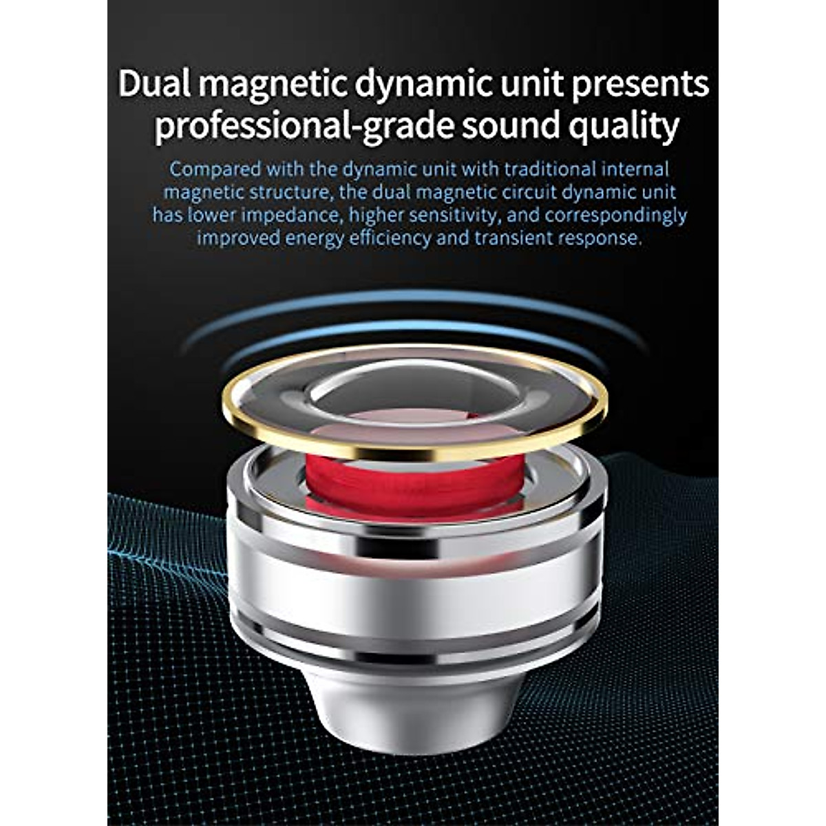 CCA CSN Hybrid Dual Drivers in-Ear Headphones, 1DD+1BA HiFi Stereo Noise Isolating IEM Wired Earphones/Earbuds/Headsets with Detachable Cable for Sports/Workout/Game (without MIC, Grey)