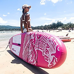 A&BBOARD Pink Stand Up Paddleboard, 10ft/11ft Pink Paddle Boards for Adults with Premium SUP Accessories & Backpack, Dual Action Pump, Wide Stance, Non-Slip Deck for Beginners & Experts