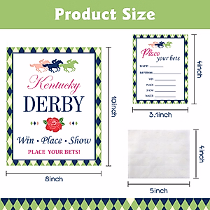 Haooryx 41Pcs Horse Derby Race Betting Cards Party Game Supplies Horse Derby Card for Guess Who Will Win, Play Your Horse Bet Card Win Place Show Ticket Jockey Club Invitation Card Guessing Horse Game