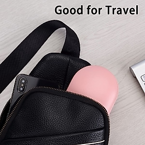 Muf 2 in 1 Contact Lens Case and Glasses Case,Double Sided Dual Use Design,Leak Proof & Portable,Tweezer and Contact Lens Solution Bottle Included for Travel Kit(Pink)