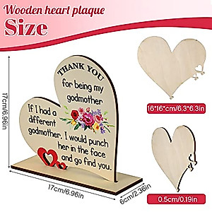 2 Pieces Godmother Gifts from Godchild Thank You for Being My Godmother Proposal Gifts Heart Wood Keepsake Inspirational Gift Idea for Godmother's Birthday Mother's Day God Mom Nurse