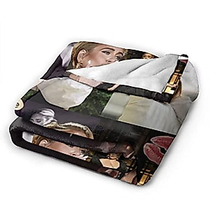 Adele Adkins Throw Blanket Soft Blanket Lightweight Cozy Flannel Blanket Collage for Living Room Couch Sofa Personalized Adele Adkins Merch Fans Gift 60x50 in