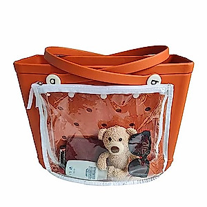 Uchyius Accessories for Beach Bag, Clear PVC Insert Bag for Bogg Bag Organizer Insert Pouch Zipper Insert Bag for Simple South Bag