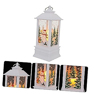 Amosfun 1PC Music Decor LED Lanterns Portable Lantern Christmas Decor Christmas Lantern Nativity Snowglobe Christmas Lamp Glitter Lanterns Musical Snow Globe Large Bedside lamp