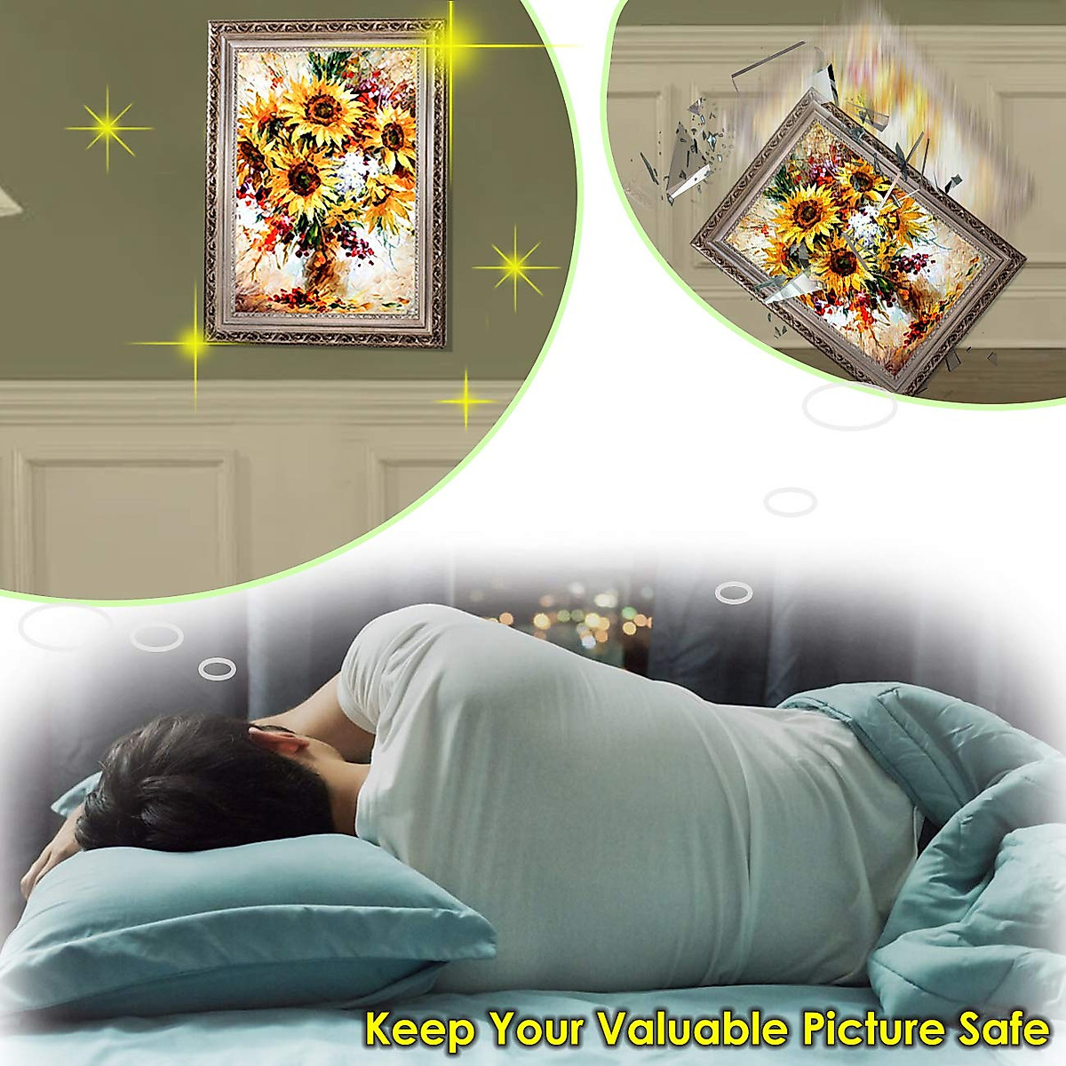 100 lb Picture Hangers, Picture Hooks for Hanging Pictures, 20Pcs Frame Hooks Picture Hangers Heavy Duty Hardware Hanger Kit Wooden Wall Painting Hangers Hooks and Nails for Pictures