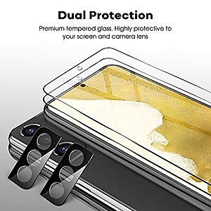 JETech Screen Protector for Samsung Galaxy S22 5G with Camera Lens Protector, Easy Installation Tool, Tempered Glass Film, Fingerprint ID Compatible, 2-Pack Each