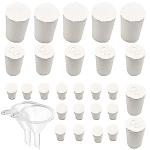 Dielianyi 29PCS Rubber Stopper for Salt and Pepper Shakers Ceramics Piggy Bank 3 Sizes Replacement Round Stoppers 2 funnel Rubber Hole Plug Rubber Insert Salt Pepper Shaker Jars Jugs Crafts Holes
