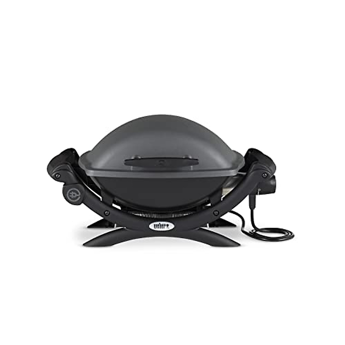 Weber Q 1400 Electric Grill (Black) with Portable Cart and Grill Cover Bundle (3 Items)