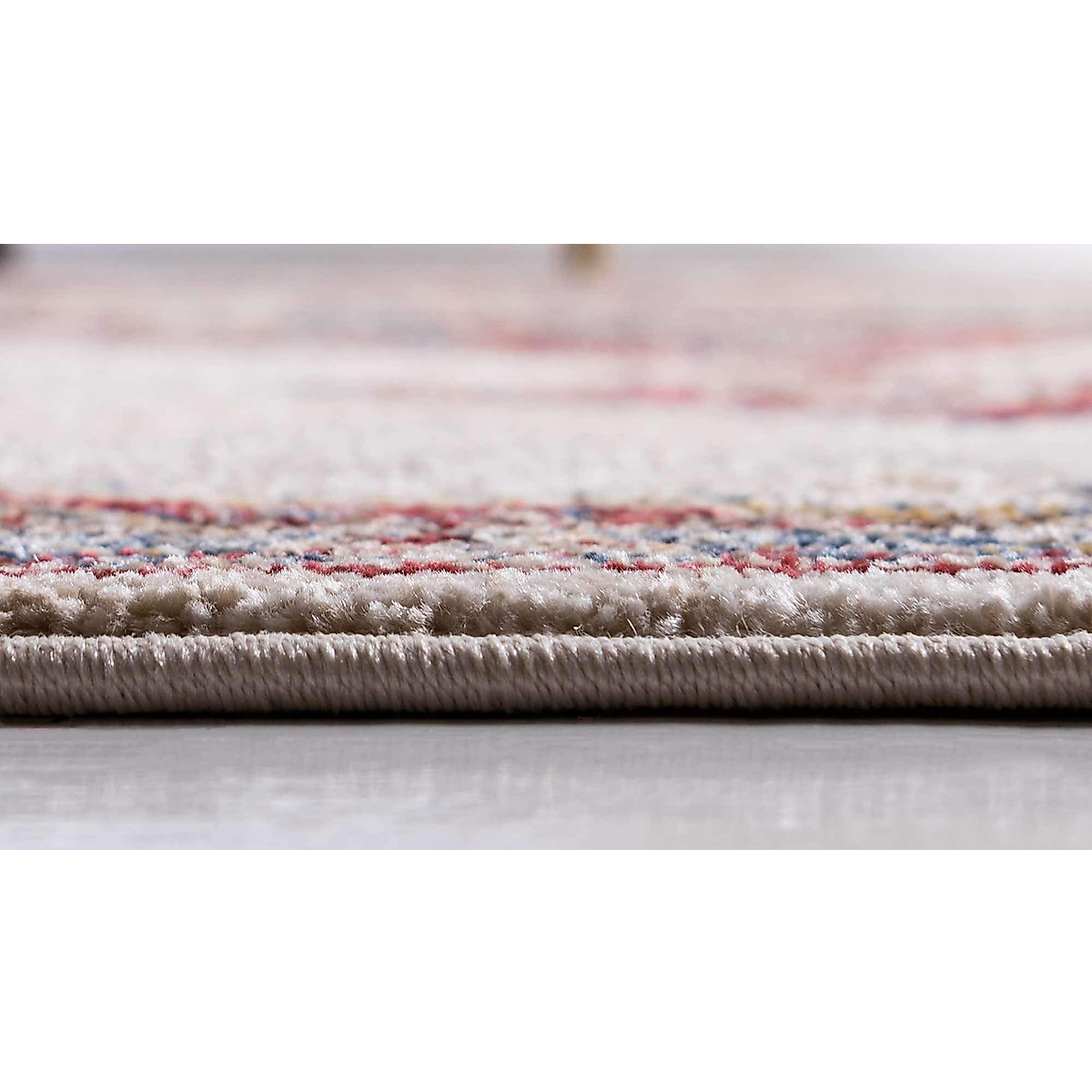 Unique Loom Utopia Collection Traditional Classic Vintage Inspired Area Rug with Warm Hues, 7' Round, Cream/Blue