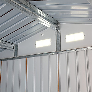 NBTiger 9.1’ x 10.5’ Large Outdoor Storage Shed, Sturdy Utility Tool Lawn Mower Equipment Organizer for Backyard Garden w/Gable Roof, Lockable Sliding Door, Vents, Floor Frame - Coffee