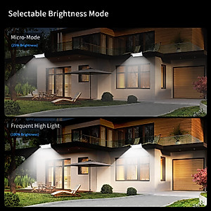 MHAZDZE Solar Lights Outdoor, 800LM 3000mAh Solar Motion Sensor Lights, 4 Modes 46LED Solar Motion Lights Outdoor with IP65 Waterproof for Garden Deck Garage
