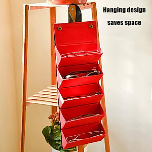 Longjet Sunglasses Organizer 5 Slots Travel Glasses Case Multiple Pairs Eyeglasses Storage Box Hanging Eyewear Holder (Black)