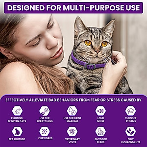TriOak 4 Pack Calming Collar for Cats, Cat Calming Collar, Calming Pheromone Collar for Cats, Cat Pheromone Collar, Cat Calming Collar for Anxiety, Efficient Relieve Anxiety Stress (Purple)