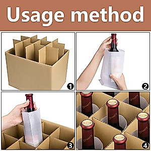 codree 4 Sets Glass Divider Kits for Kitchen Moving Box Dish Packing Moving Boxes-Glass Cell Divider Corrugate Dividers with 48 pcs Foam Pouches Fits in 16x12x12 Inch Box (Box Not Included)