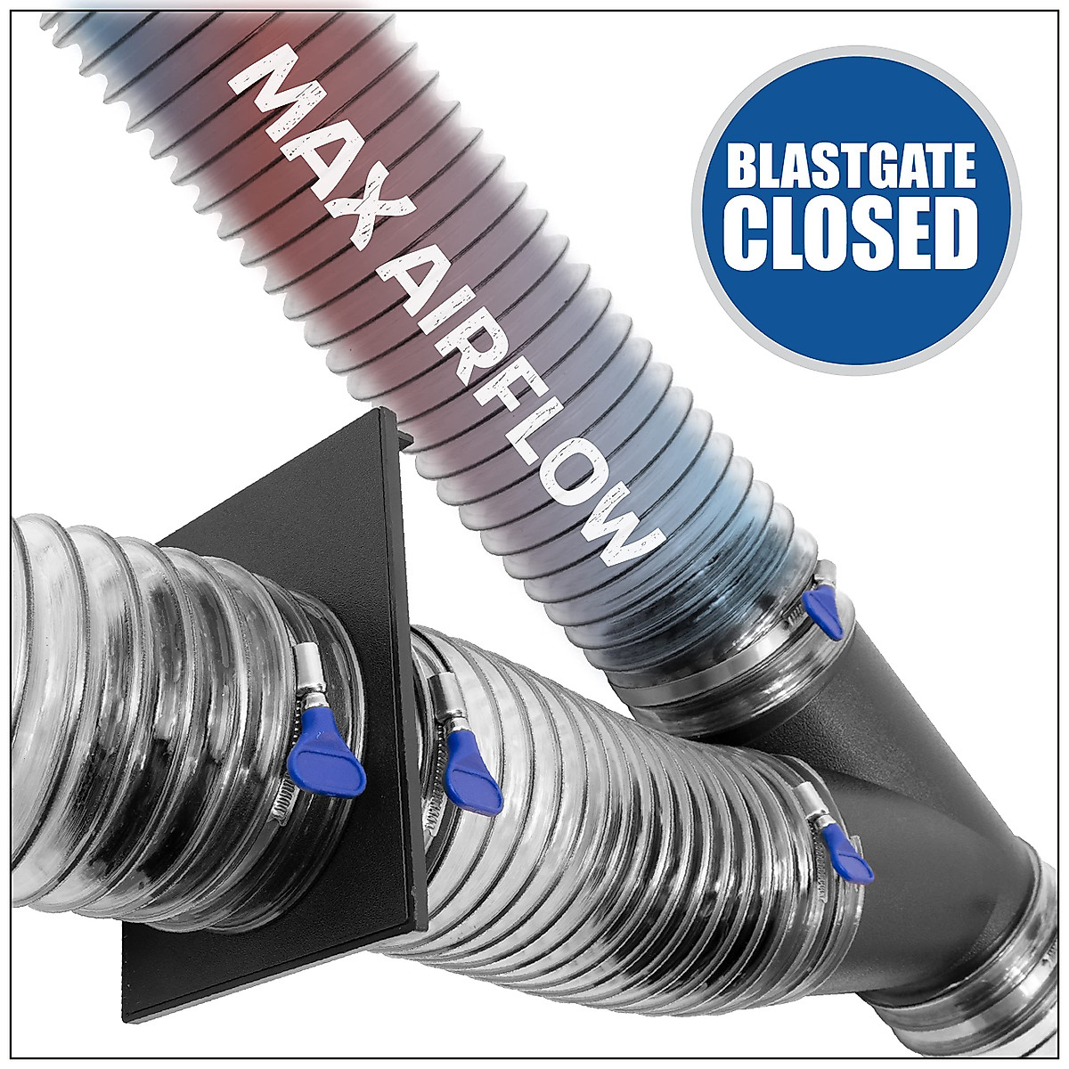 6 Pack of Fulton 4 inch Blast Gates with Double Sided Port – for Use With Dust Collection Machinery - Vacuums with 4 inch Hose