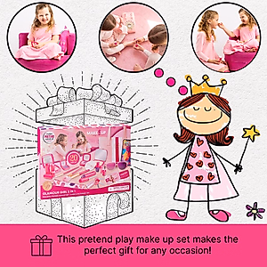 Make it Up, 20 Piece- Glamour Girl 2 in 1 Realistic Pretend Makeup Set + Purse & Toy Set (Not Real Makeup) [Toy]