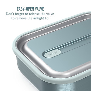 Bentgo MicroSteel Leak-Proof Lunch Box - Microwave-Safe, Oven-Safe, Bento-Style Container with Removable Divider, Airtight Lid, Sustainable Design, Odor & Stain Resistant (Aqua)