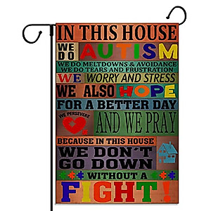 Nepnuser Linen Autism Awareness Garden Flag April Decoration Rustic Indoor Outdoor Lawn Front Yard Sign Decor