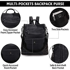 VX VONXURY Backpack Purse for Women, Anti Theft Backpack Faux Leather Ladies Shoulder Bag