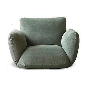 Adjustable Folding Sofa Chair,Lazy Sofa Chair with 5 Adjustable Position Armrests and Backrest for Home, Bedroom Floor Gaming Chair (Color : Green)
