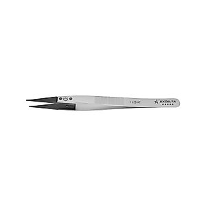 Excelta Straight Tweezers with Replaceable Tips, Anti-Magnetic Stainless Steel, Heat Resistant up to 480°F, Elite
