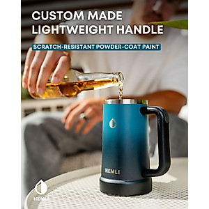 Hemli Insulated Beer Mug Tumbler, Beer Stein Stainless Steel, Vacuum Insulated - 24 oz