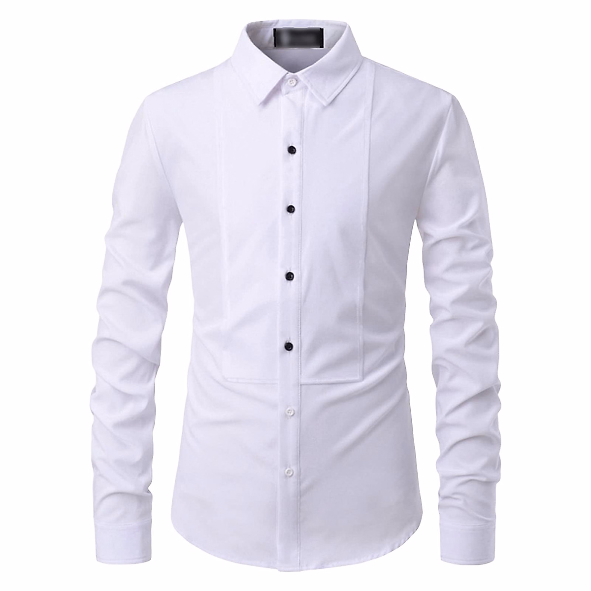 Men's Long Sleeve Casual Dress Shirts Classic Button Down Shirts Slim Fit Turn-Down Collar Business Shirt Tops (White,Large)