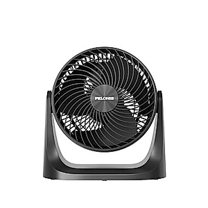 Pelonis 3 Speed Small Room Air Circulator Fan with 7-inch Blade, Table Fan with 100° Adjustable Head Tilt - Desktop Fan for Bedroom,Dorm and Office - Ventilador for Air Conditioner and Heater, Black