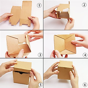 PQZKLDP 15 Packs 6x6x6 inches Fold Box Easy Assemble Small Paper Gift Box Decorative Party Favor Kraft Box with Lid for Birthday, Wedding, Anniversary, Party , with Stickers ,66 FT Twine (6*6*6 Inch, White)