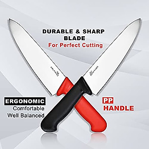 DELFINA Chef Knife, 8 Inch Kitchen Knife with Sheath, Professional High Carbon Stainless Steel Ultra Sharp Cooking Knife with Ergonomic Handle,Well Balanced & Easy to Clean