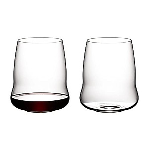 Riedel SL Stemless Wings Cabernet/Sauvignon Wine Glass (4-Pack) and Wine Pourer with Stopper Bundle (3 Items)