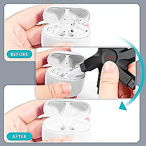 12 in 1 iPhone Cleaning Kit, Airpods Cleaning Kit with Portable Bag, iPhone Charging Port Cleaning Kit, Fix Unreliable Charging Connection, 2023 (Black)