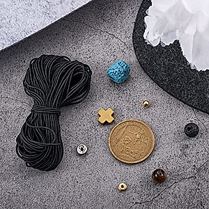 Ankom DIY Men Gemstone Bracelet with Cross Beads Casual Jewelry Making Kit Natural & Synthetic Stone Beads Elastic Thread Metal Spacer - (Color: Mixed Color)